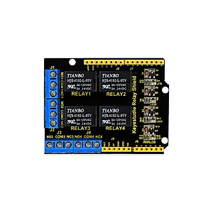 KEYESTUDIO 4 Channel Relay Shield 5V for Arduino Controller R3 ARM PIC AVR STM32 Raspberry Pi HIGH Level Trigger Relay Module Expansion Board