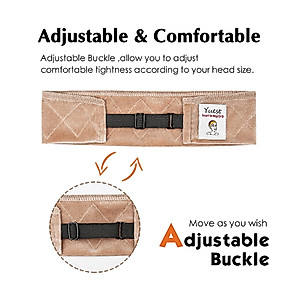 Yuest Wig Grip Band - Lace Front Wig Headband for Secure, Non-Slip Grip and Keeping Wigs in Place - Velvet No-Slip Wig Gripper Accessory for Women, Beige, 2 Pack