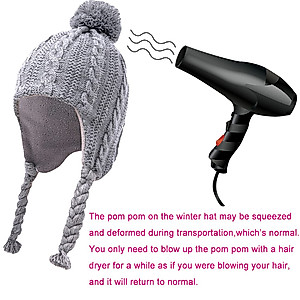 KMOLY Kids Winter Hat Scarf Gloves Set for Girls Boys 3-8 Years,Toddler Earflap Beanie Neck Warmer Mittens Fleece Lined Set Grey