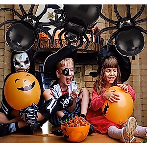 10 Pcs Spider Foil Balloons Halloween Decorations - 32.5" Black Spider Balloon 3D Realistic for Halloween Party Decorations Birthday Party Supplies for Home