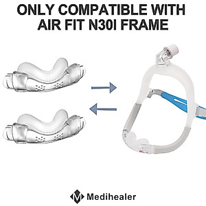Medihealer 2 Packs Replacement Cushion for Airfit N30i(M), 2 Packs Old Version Curved Nasal Cradle Cushion Compatible with N30i, Soft & Comfortable Great-Value Supplies