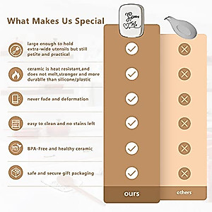 Yoeuen Spoon Rest for Stove Top, Stove Spoon Holder Ceramic for Countertop, Funny Spoon Me White Spoon Rest for Kitchen Counter, 1pcs