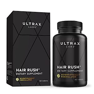 Ultrax Labs Hair Growth Supplements with Solubilized Keratin for Visibly Thicker and Stronger Hair, 23 Hair Vitamins, Science Backed Hair Growth Product - 1 Month Supply
