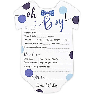 Sparkle and Bash Baby Shower Predictions and Advice Cards, (5 x 7 In, 50-Pack)