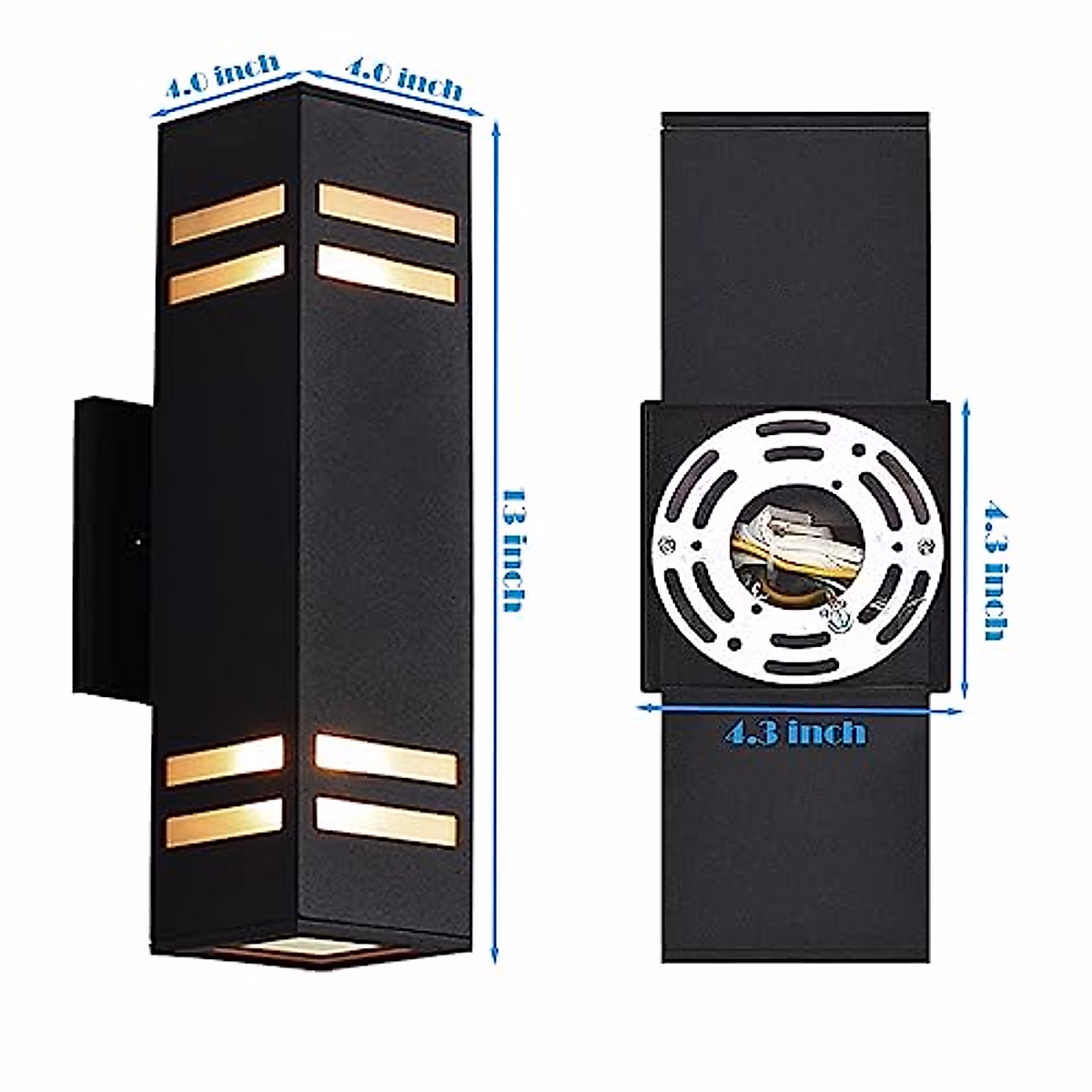 iYogaled Up Down Lights Outdoor Wall Light, Brown Exterior Dawn to Dusk Outdoor Light Fixture, Porch Lights Wall Mount 2 Pack, IP65 Aluminum Modern Outside Lights for House Front Door, Porch