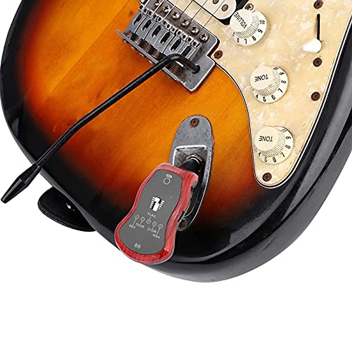 Bnineteenteam Guitar Effector, USB Rechargeable Battery and Guitar Effector, Super Portable Guitar Transmitter Receiver with 5 Sound Modes Accessory Mixer Supplies