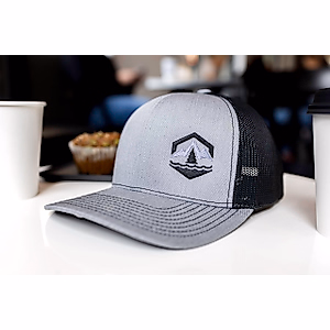 44N, Snapback Trucker Hat, Outdoors (Heather Grey/Black)