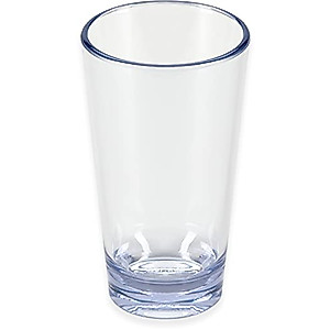 Carlisle FoodService Products Alibi Round Glass Clear Glass for Restaurants, Catering, Kitchens, Plastic, 16 Ounces, Clear
