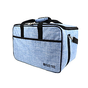 Board Game Bag - Allplay/BoardGameTables.com - [Backpack/Shoulder Strap/Luggage Slip] - Padded Board Game Carrier (Sky Blue)