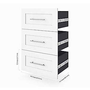 Bestar Pur 3-Drawer set for 25“ storage unit in White