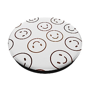Minimal Smile Pattern Cute Happy Smiling Face Emotion Art PopSockets Swappable PopGrip
