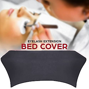 Velvet Stretchy Massage Bed Table Sheet Cover for Lash Bed or Massage Table with Pocket and Cut-Out for Leg RooM (Dark Gray Velvet)