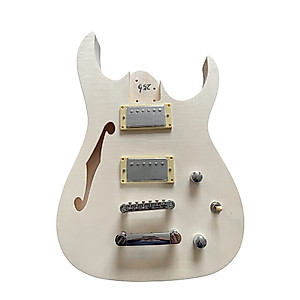 Fistrock DIY Electric Guitar Kit Beginner Kit 6 String Right Handed with Flamed Maple Veneer Top Basswood Body Hard Maple Neck Rosewood Fingerboard Chrome Hardware Build Your Own Guitar.