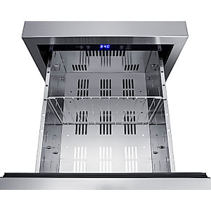 Summit Appliance ADRD18OS 18" Wide ADA Compliant Outdoor 2-Drawer All-Refrigerator in Stainless Steel with Panel-Ready Drawer Fronts, Digital Thermostat, Frost-free Defrost, Digital Display