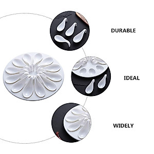 YARNOW Deviled Egg Tray Melamine Platter Serving Dish 12-Hole Porcelain Foie Gras Roe Spoon Meatballs and Shrimp Platter Tableware for Home Restaurant