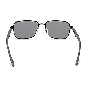 Timberland Men's TBA9263 Polarized Rectangular Sunglasses, Matte Black, 58mm