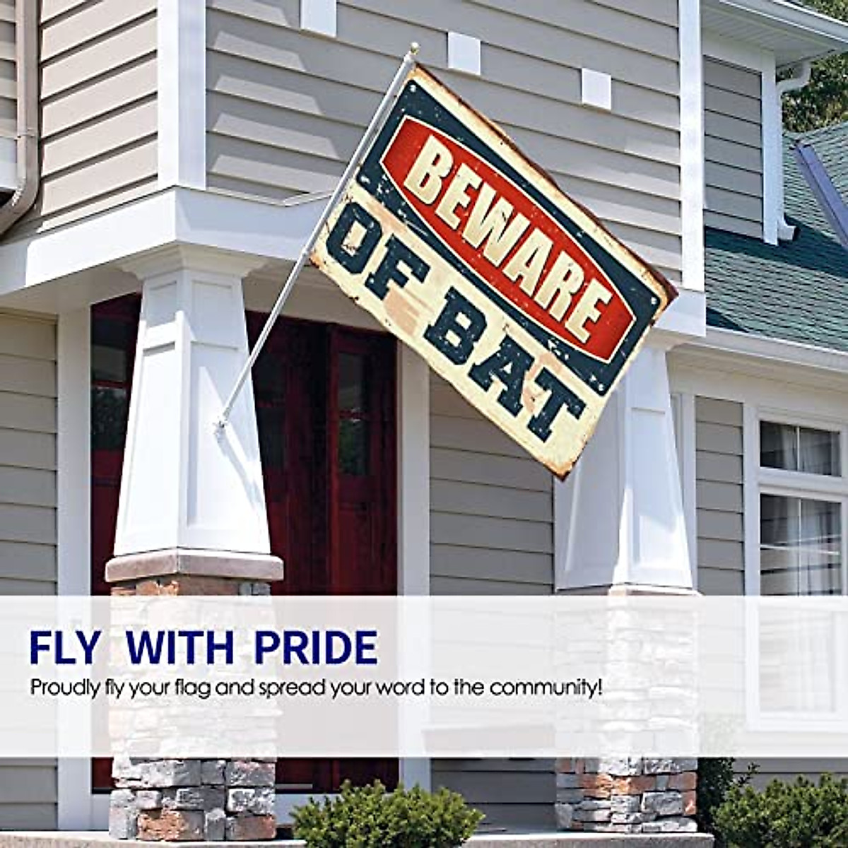 Flags to Hang in Your Room Beware of Bat Flag Grill Gifts for Dad Flags for Boys Room (Size : 152X244CM)