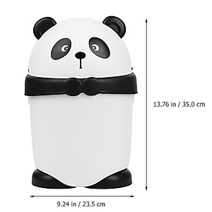 MAGICLULU Mini Trash Can, Cute Panda Garbage Can with Lid Countertop Wastebasket Table Garbage Lint Bin Waste Paper Container for Countertop Home Office Car