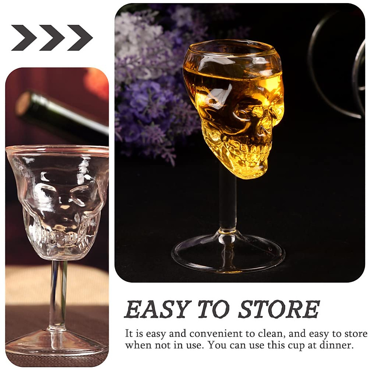 Halloween Skeleton Wine Glasses Set of 4, Funny Halloween Skull Glasses Goblets Clear Skeleton Glassware for Spooky Wine, Water or , Halloween Decorations Beverage Gifts