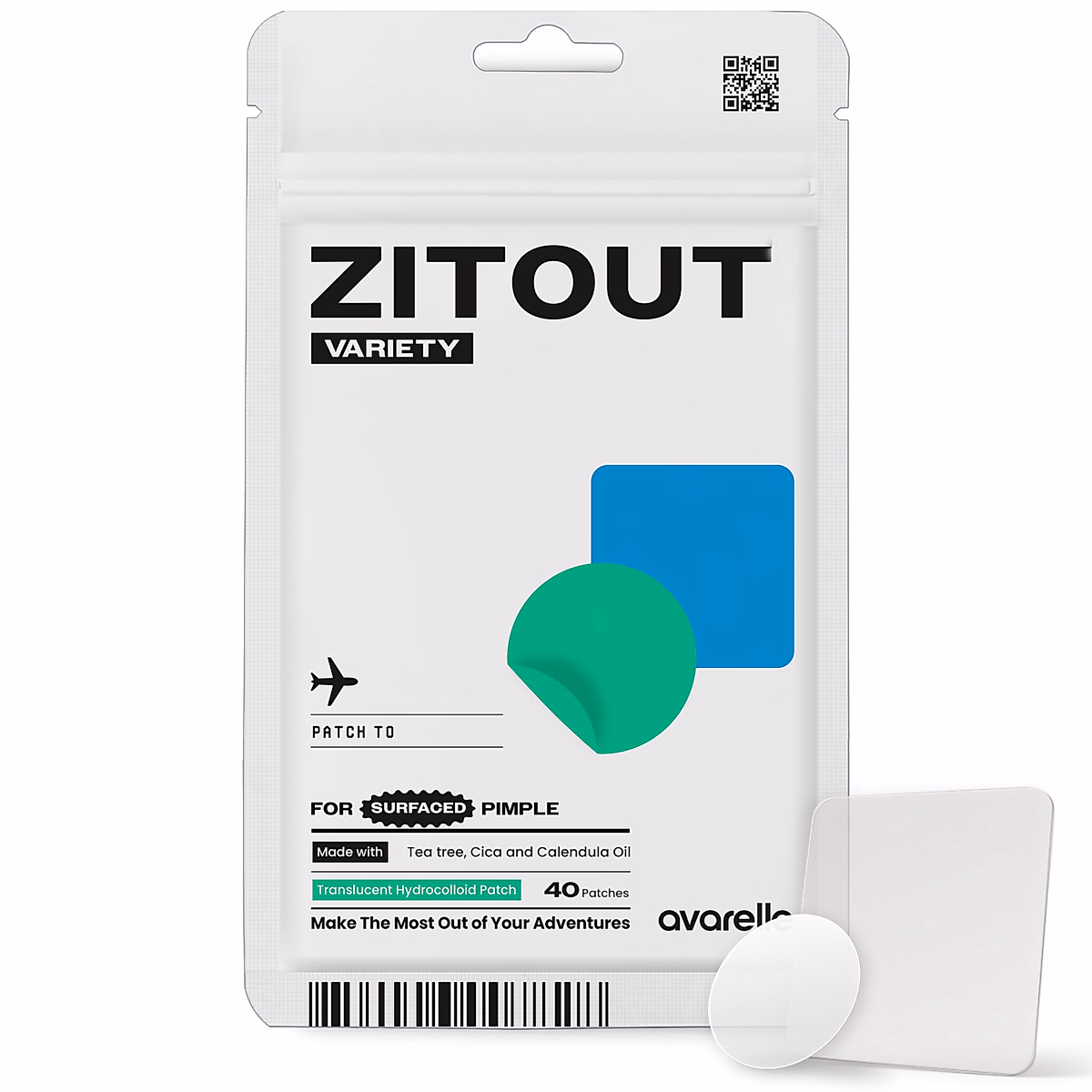 Avarelle Acne Pimple Patch (40 Count) Absorbing Hydrocolloid Spot Treatment with Tea Tree Oil, Calendula Oil and Cica, Certified Vegan, Cruelty Free (VARIETY / 40 COUNT)