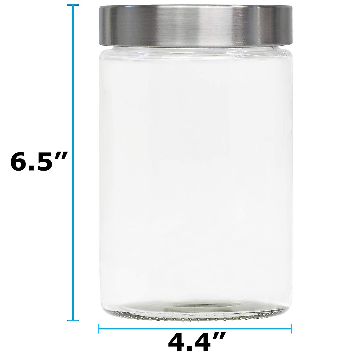 Blue Donuts 33 Oz Glass Jars with Stainless Steel Lids Airtight - Glass Kitchen Canisters, Glass Containers for Food Storage with Lids, Food Storage Containers, 1000 ML Clear Jars