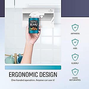 3 in 1 Under the Cabinet Electric Can Opener, Blade Sharpener, Bottle Opener, Under The Counter Mount, For Large And Small Cans, White And Silver.