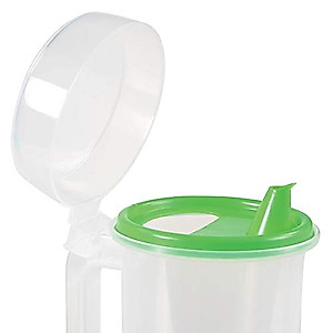 Kaplan Early Learning Kids Easy Pour Pitchers, Set of 6 Clear Montessori Dishwasher Safe 16 oz. Pitchers with Lids for Classroom and Home