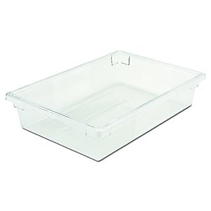 Rubbermaid Commercial 3308CLE Food/Tote Boxes, 8 1/2 gal, 26 w x 18 d x 6 h, Clear