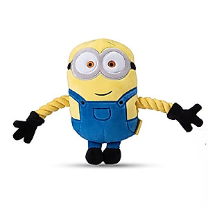 Minions Plush Toy Despicable Me Rise of Gru Dave Rope Limb Dog Toy | 8 Inch Plush Figure Rope Squeaky Dog Toy | Soft Stuffed Fabric Dog Toys from