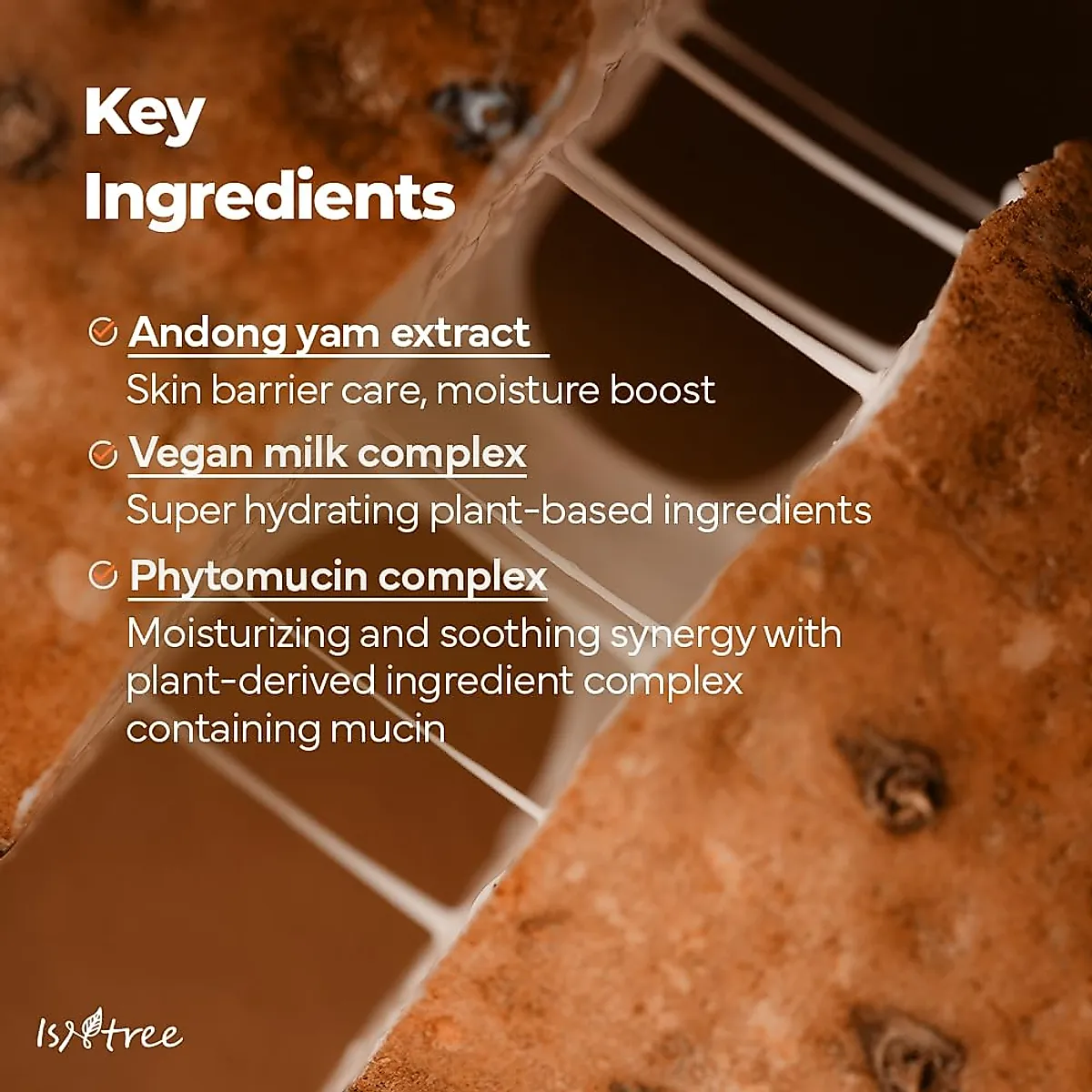 IsNtree Yam Root Vegan Milk Cleanser 220ml, 7.43 fl.oz | Korean Skincare | Rich & Creamy Texture | Hydrating & Mild | Vegan Skincare