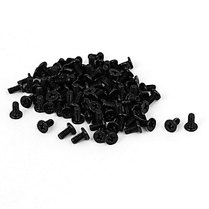 Aexit CM2x4mm Black Cleaning & Repair Zinc Plated Phillips Laptop Computer PC Repair Computer Screws Screw 100pcs