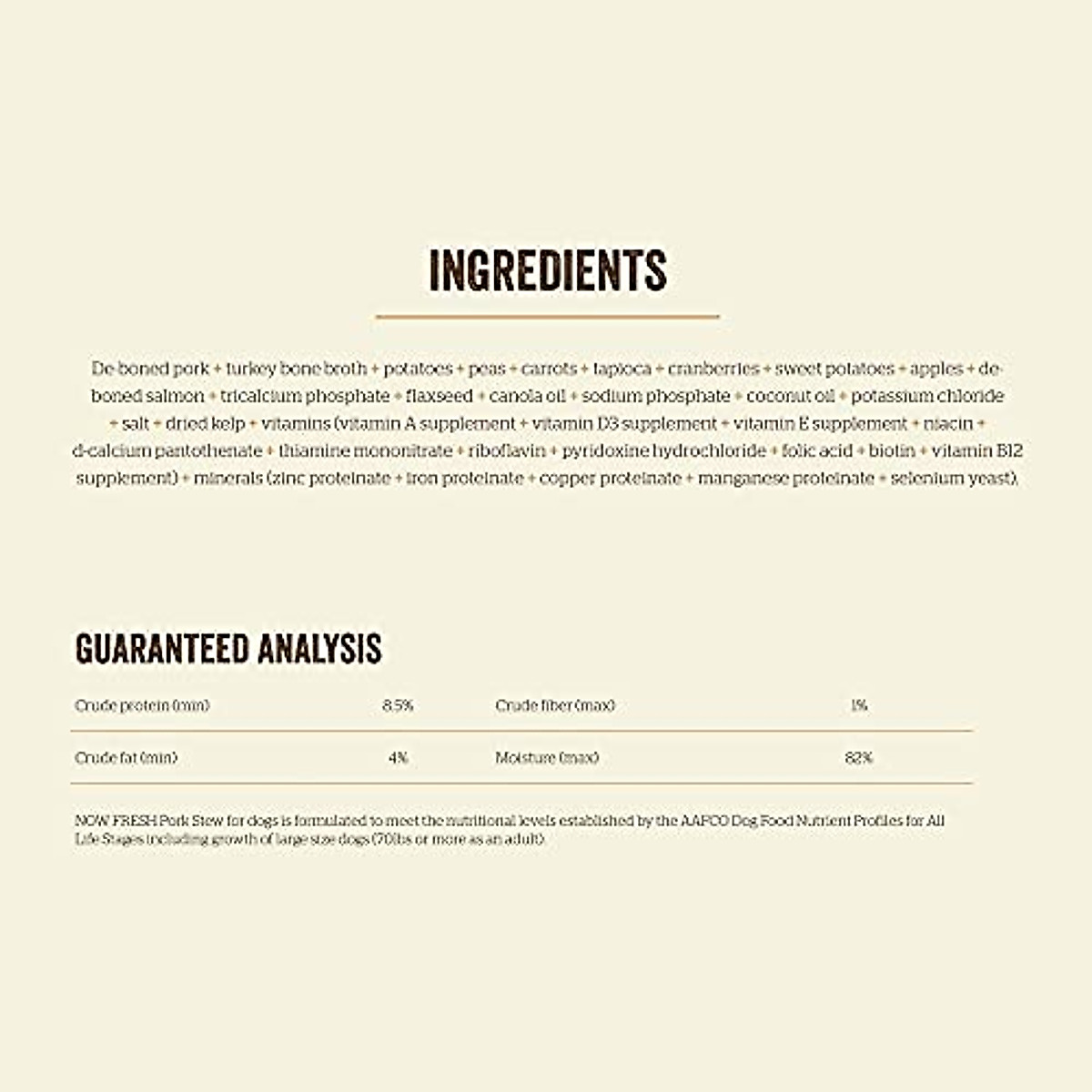 Now Fresh Wet Dog Food, 12.5 oz (12 Ct) - Grain Free Wet Dog Food - Pork Stew with Bone Broth - Healthy Diet for Small, Medium and Large Breed Dogs