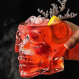 350ML Skull Glass Wine Glass Skull Glass Cup Funny Large Glasses Drinking Glass Vodka Spirits Cup Glass, Halloween Decorations Gifts Halloween Themed Party Holiday Gifts New Crystal Skull Cup (1pcs)