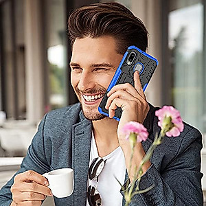 Yiakeng Samsung Galaxy A10E Case, Shockproof Slim Protective with Kickstand Hard Phone Cover for Samsung Galaxy A10E (Blue)