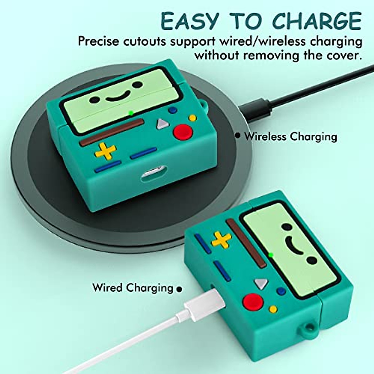 AirPod Pro 2 Case Cover, KOREDA Cute Cartoon Game Case for Airpods Pro 2nd Generation/1st Generation (2022/2019), Funny Kawaii Fashion 3D Cartoon Silicone Case with Keychain for Kids Girls Teens Boys