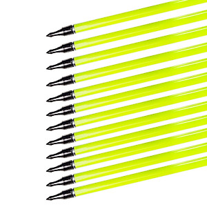 12Pcs 31'' Fluorescent Yellow Pure Carbon Arrows with Replaceable Points for Compound Bow and Recurve Bow Hunting and Target Practice