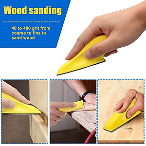 3.5”x 1” Mini Sander Kit, Mini Detail Sander with 70 Sheets Sandpaper-Grit 40 60 80 120 180 240 320, Coldairsoap Micro Sanding Tools, Detail Handle Sanding Tools for Small Projects, Craft, Wood