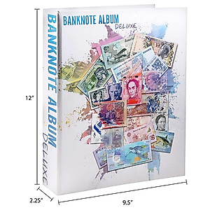 Banknote World Deluxe Currency Collecting Album, Blue, 300 Pockets