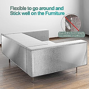 Lovinch [Thickened Vinyl] Cat Scratch Furniture Protector, Clear Couch Protector for Cat, Anti Cat Scratching Deterrent Tape, Pet Training Tape from Scratching Furniture Couch Door – [123" X 10.4"]