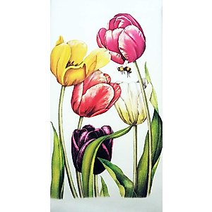 Mary Lake Thompson Spring Rainbow Tulips Easter 100% Cotton Flour Sack Dish Tea Towel 30" x 30"