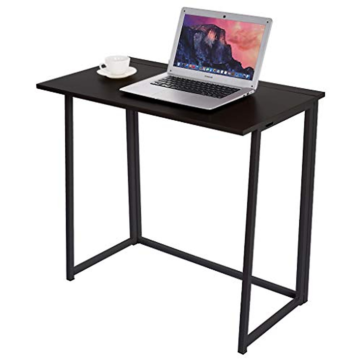 Simpleness Study Desk Folding Laptop Table for Home Office Desk, Efficient Home Laptop Notebook Computer Desk,Bedroom and Living Room Desk (31.5x17.7x29.1inches, Black)
