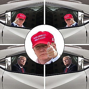 Trump Car Window Stickers,Car Window Sticker Waterproof Trump Bumper Sticker Waterproof PVC Auto Window Decal Cling No Residue Left and Right Waterproof Reflective Funny Stickers for Vehicles