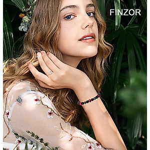 FINZOR 10 Pcs Triple Protection Bracelet Hematite Black Obsidian Tiger Eye Stone Beaded Bracelets for Men Women Stretch Bracelets