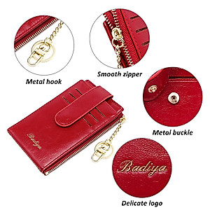 Badiya RFID Card Holder Small Wallets for Women Bifold Zipper Slim wallet Card Case Money Organizers