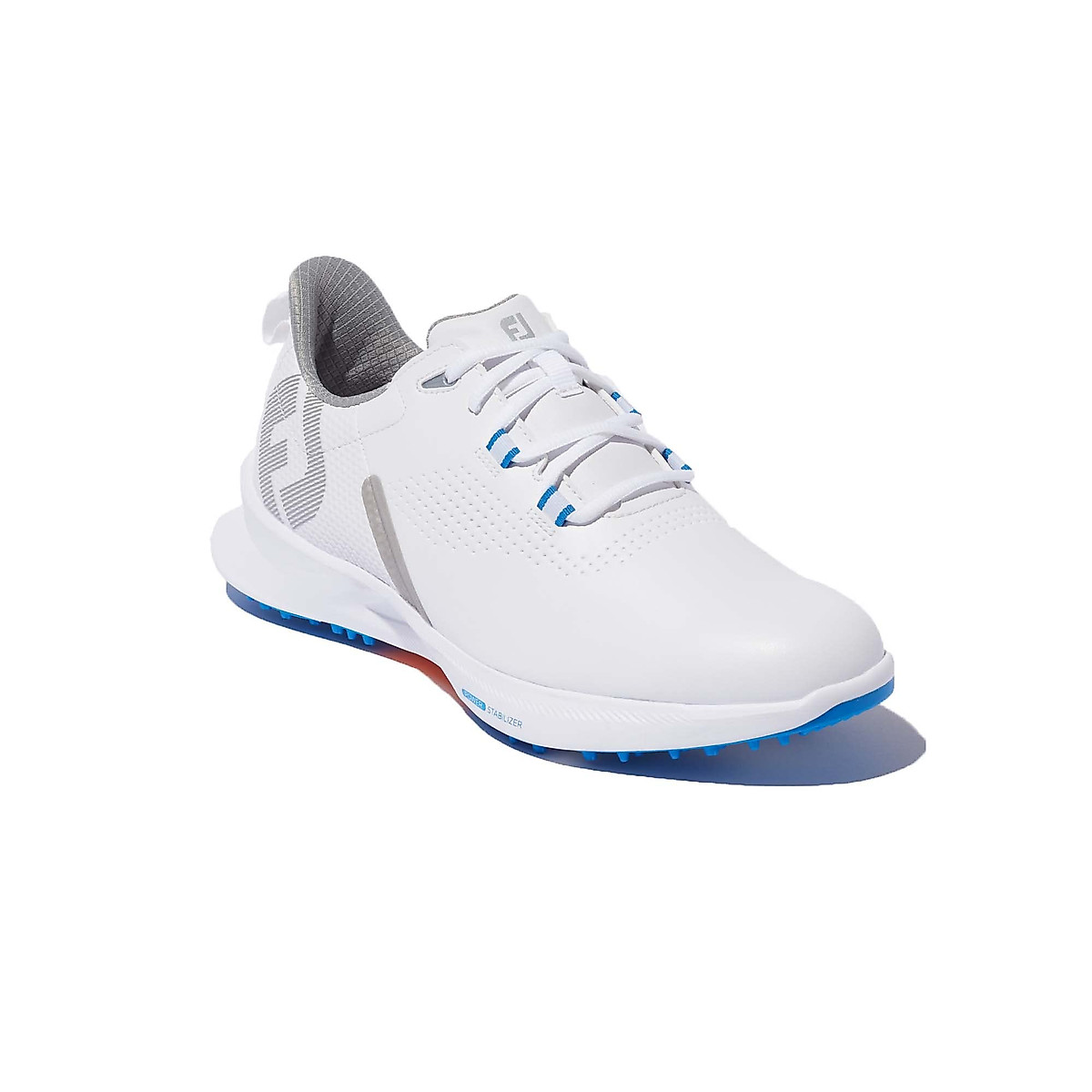 FootJoy Men's FJ Fuel Golf Shoe, White/White/Blue Jay, 12