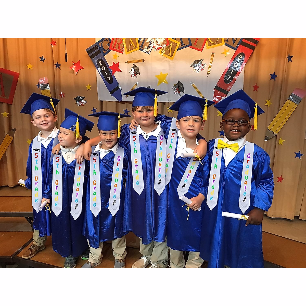 5TH Grade Graduation Stole Class of 2024, 5TH Grade Graduation Sash for 5th Grade Graduation Party Decorations 2024 JD-5TH-X Boy Girl Kids Fifth Grade Graduation Decorations Supplies