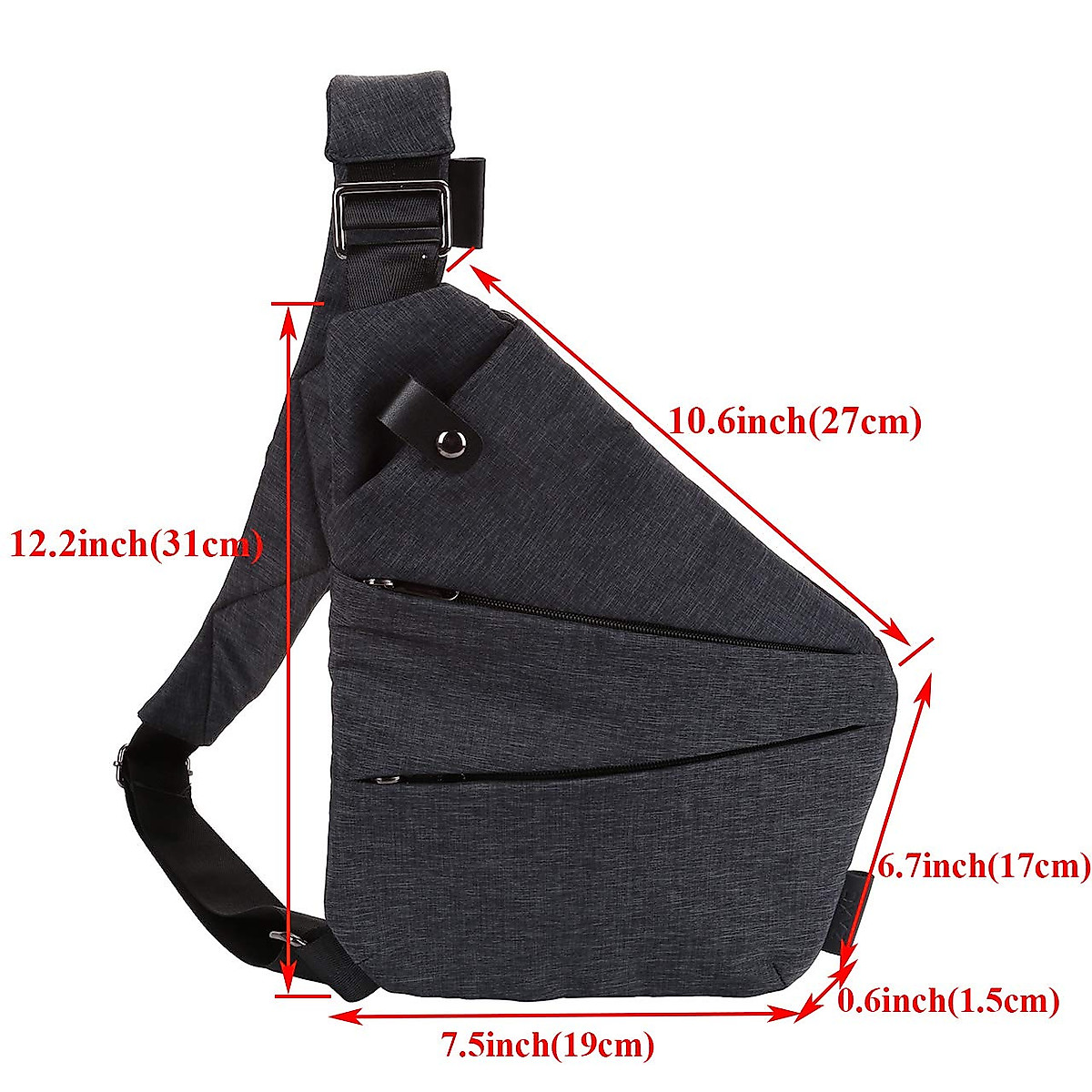 FALETO Anti-Thief Sling Bag Chest Hidden Security Crossbody Shoulder Backpack