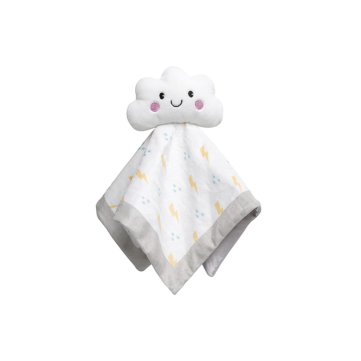 Pearhead Soft Cloud Lovey Snuggle Blanket, Newborn Infant and Toddler Security Toy, Stuffed Animal Plush Lovie for Baby Girl or Boy, White and Gray