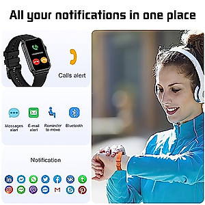 Smart Watches for Women Men with Call, Smart Watch Fitness Tracker With Blood Oxygen Blood Pressure and Sleep Monitor, 1.57'' Full Touch Screen IP68 Waterproof, for Android IOS Phone(with 2 bands)