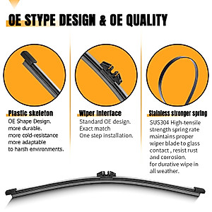 AUTOBOO 11 Inch Rear Wiper Blade for Ford Explorer 2011-2022 Escape 2013-2022 Lincoln MKX 2016-2018-BACK Windshield Wiper Blade -Original Factory Quality OE:BB5Z17526C